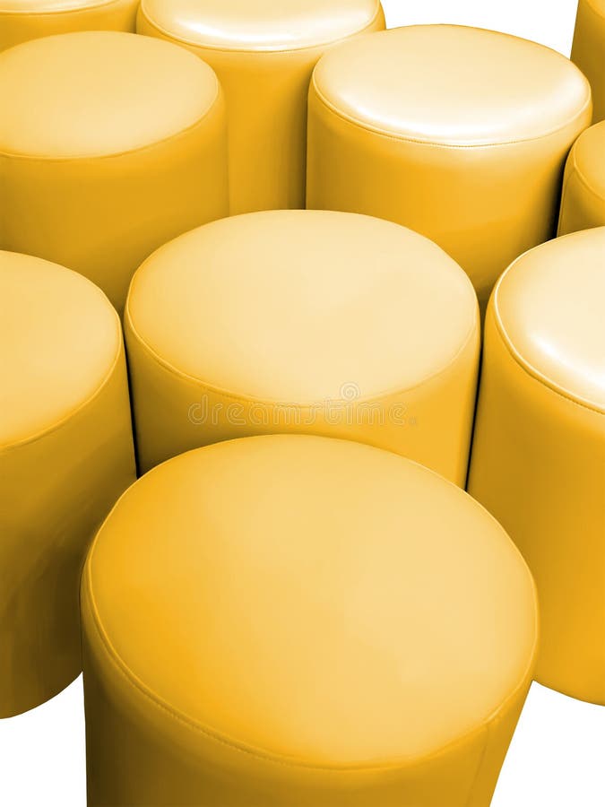 Many Yellow Seats Isolated, Office, Stock Image - Image of white, brown ...