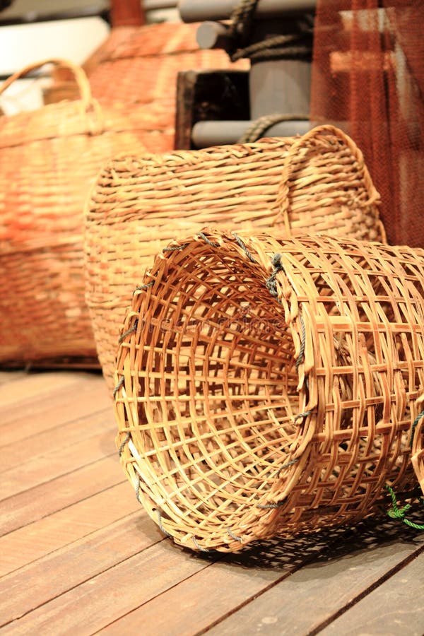 Many yellow Wicker Basket stock image. Image of white - 17999831