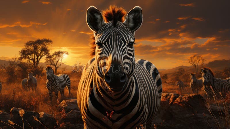 Many of Zebra stock illustration. Illustration of environmental - 298389816