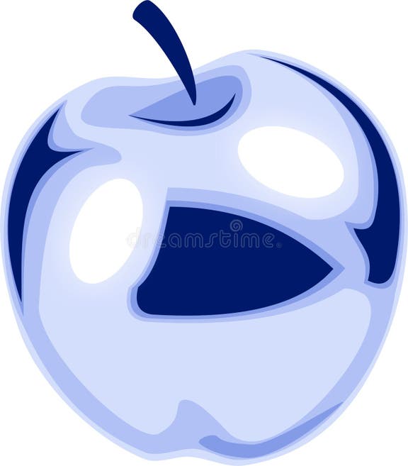 Manzana azul ilustración del vector. Ilustración de imagen - 7639626