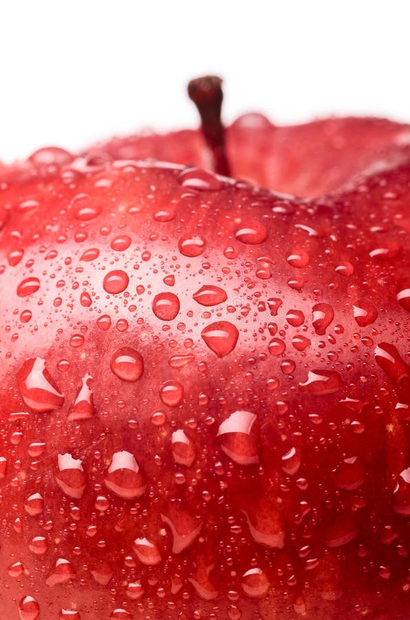 Manzana Red Delicious Mojada Foto de archivo - Imagen de aislado, vivo ...
