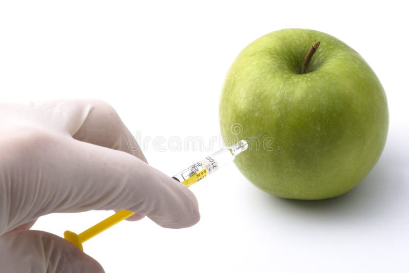 Manzana verde inyectada imagen de archivo. Imagen de maduro - 13505947