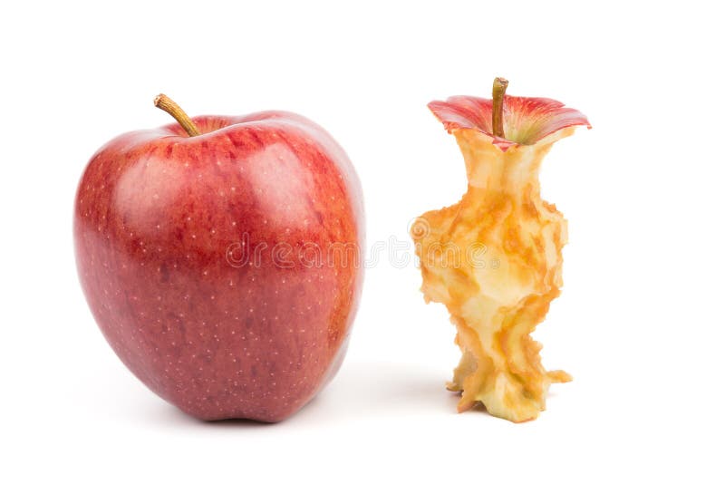 Manzanas Enteras Y Comidas Aislado Imagen de archivo - Imagen de ...