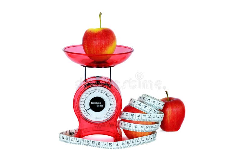 Manzanas De La Carga De La Escala De La Cocina Foto de archivo - Imagen ...