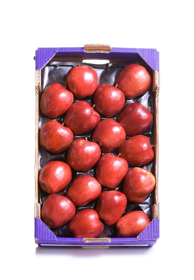Manzanas Rojas En Un Embalaje Foto de archivo - Imagen de manzana ...