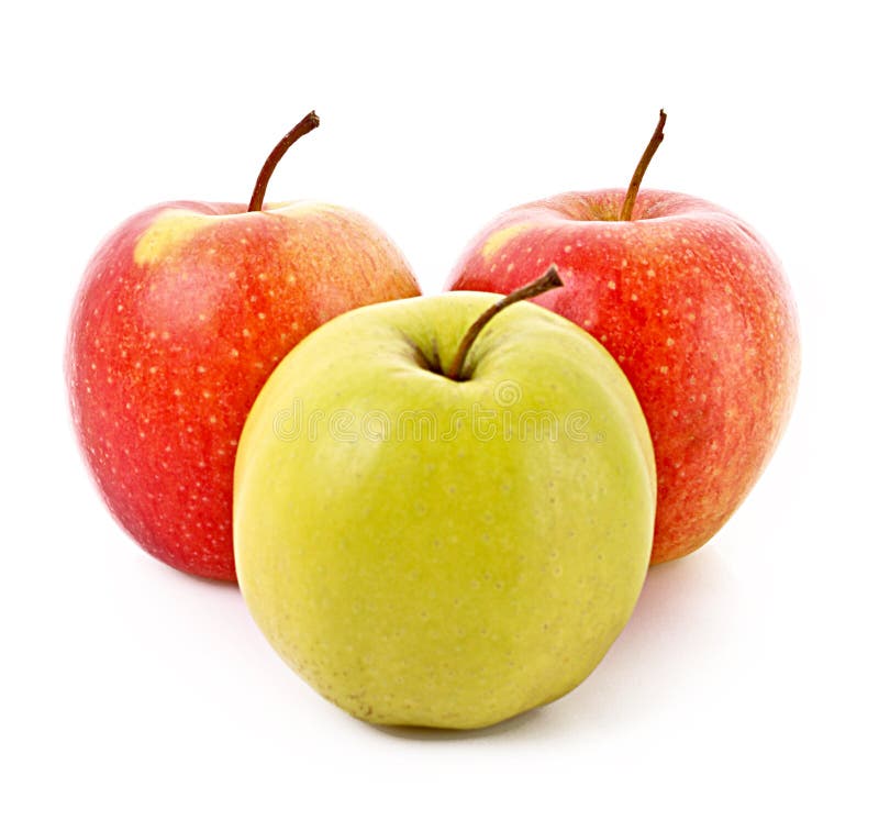 Dos Manzanas Verdes En Azul Foto de archivo - Imagen de sano, salud ...
