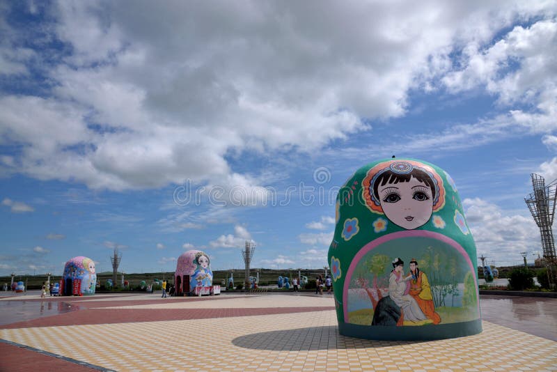 Manzhouli Matryoshka Square Editorial Stock Photo - Image of cozy ...