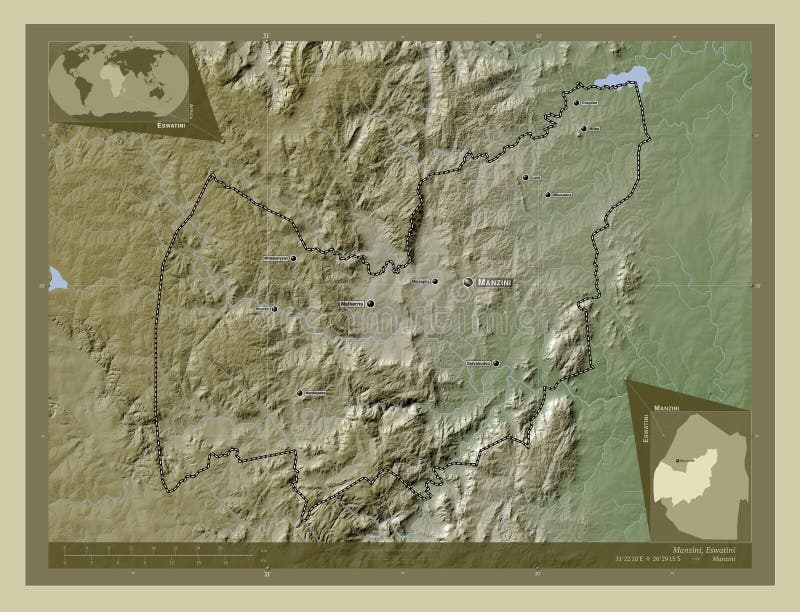 Manzini, Eswatini. Wiki. Labelled Points of Cities Stock Illustration ...