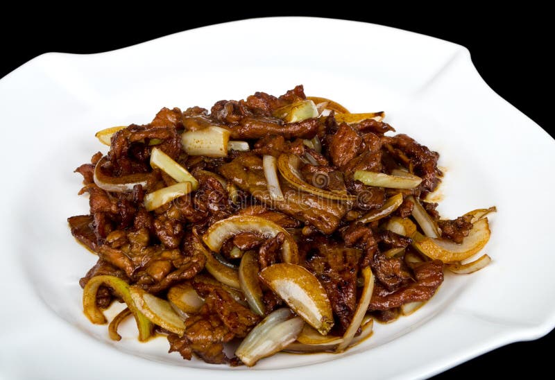 Manzo con funghi cinesi fotografia stock. Immagine di cucina - 23449458