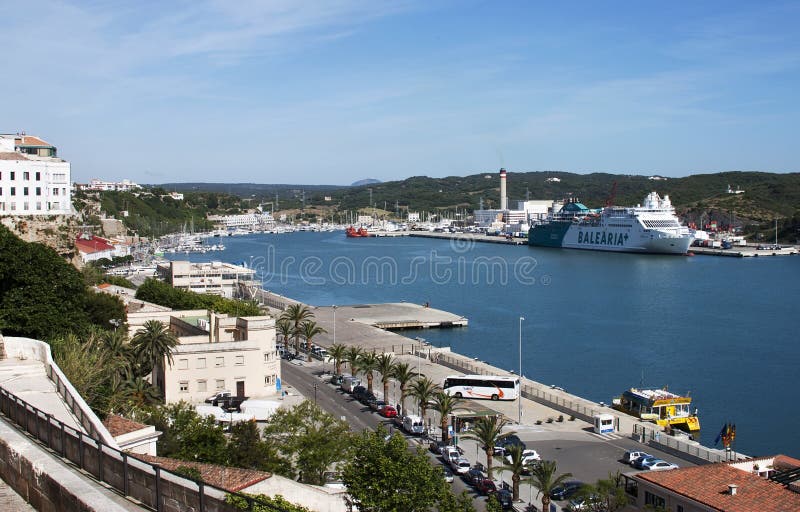 Mao harbour in Menorca editorial stock photo. Image of spain - 24142153