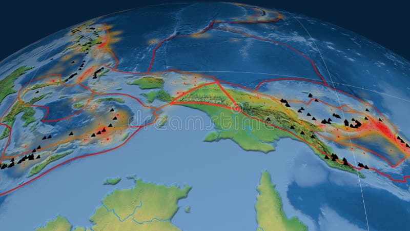 Maoke Plate Outlined - Natural Earth Stock Illustration - Illustration ...