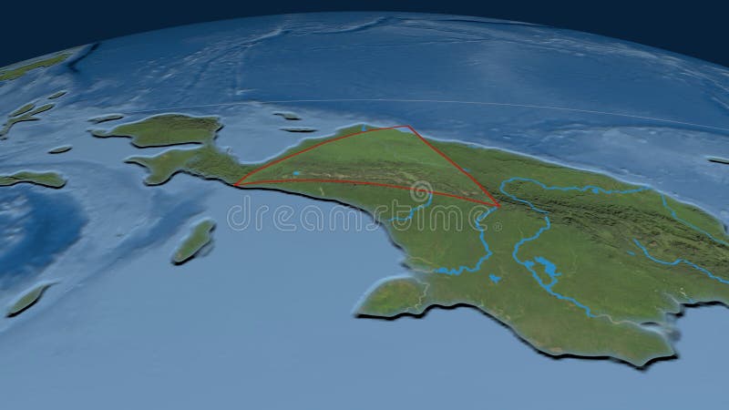 Maoke Plate Outlined - Satellite Stock Illustration - Illustration of ...