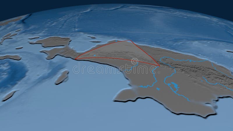 Maoke Plate Outlined - Topo and Bathy Stock Illustration - Illustration ...