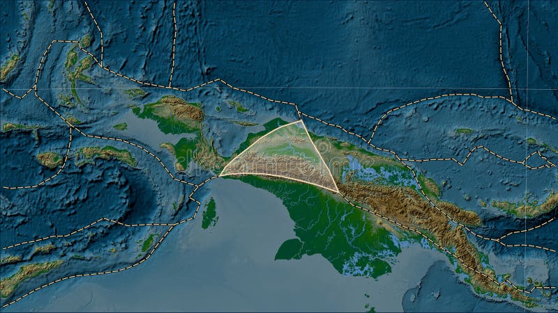Maoke Plate - Boundaries. Physical Map Stock Illustration ...