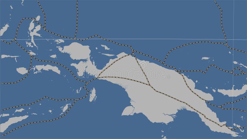 Maoke Plate - Boundaries. Contour Map Stock Illustration - Illustration ...