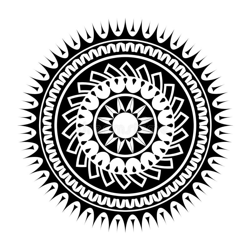 Abstract Polynesian Ethnic Circle Tattoo Stock Vector - Illustration of ...