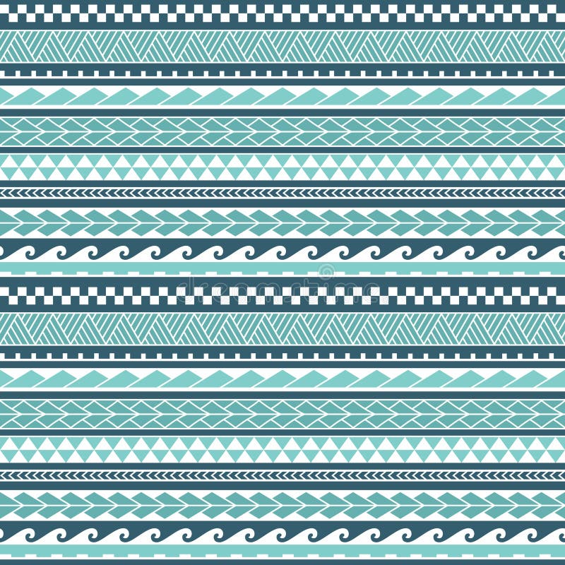 Maori-Inspired Geometric Seamless Pattern Stock Illustration ...