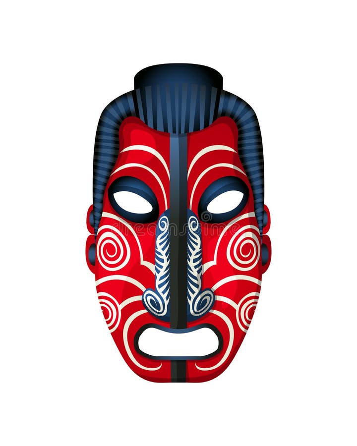 Maori Mask Tattoo. Polynesian Style Face. Hawaiian Tribal Patterns ...