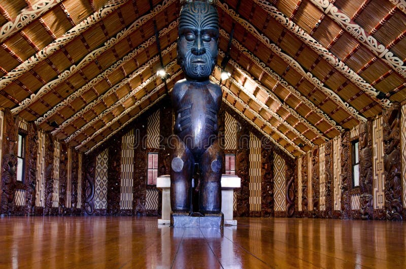 Maori Meeting House - Marae Editorial Photo - Image of figure, light ...