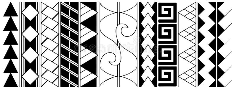 Maori Pattern Tattoo Flash Set. Stock Vector - Illustration of beak ...