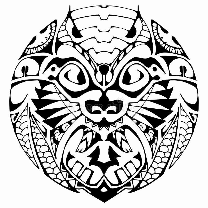 Maori snake tattoo flash. stock vector. Illustration of ancient - 206754615