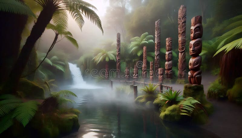 Maori Spring Preservation, AI Generated Image Stock Image - Image of ...