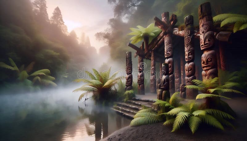 Maori Spring Preservation, AI Generated Image Stock Photo - Image of ...