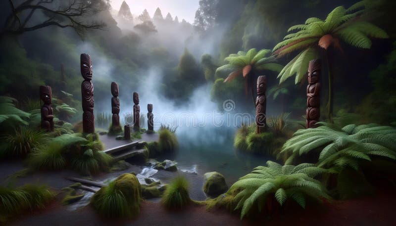 Maori Spring Preservation, AI Generated Image Stock Photo - Image of ...