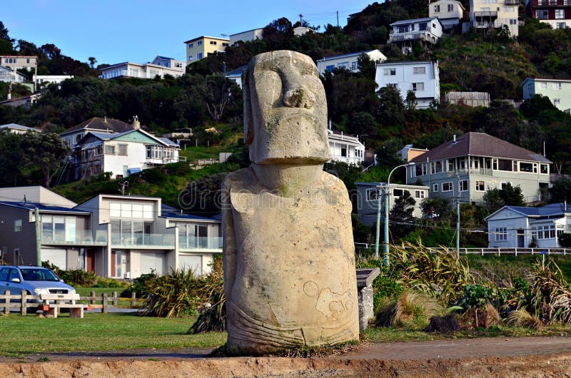 Maori- Statue in Wellington, Neuseeland Redaktionelles Stockfotografie ...