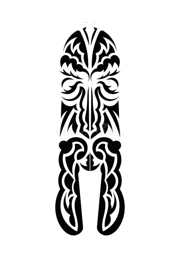 Maori Style Face. Tattoo Patterns. Isolated on White Background. Vector ...