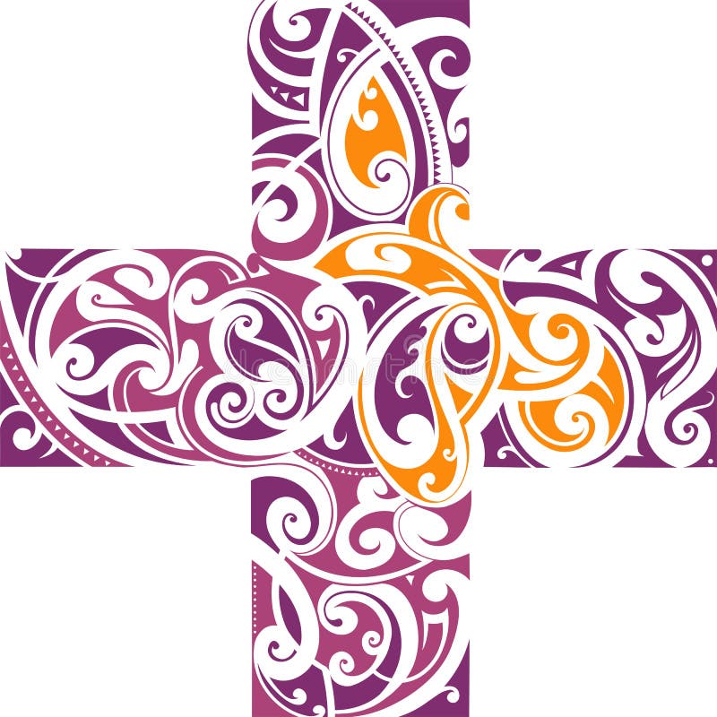 Polynesian Cross Tribal Tattoo Stock Vector - Illustration of sketch ...