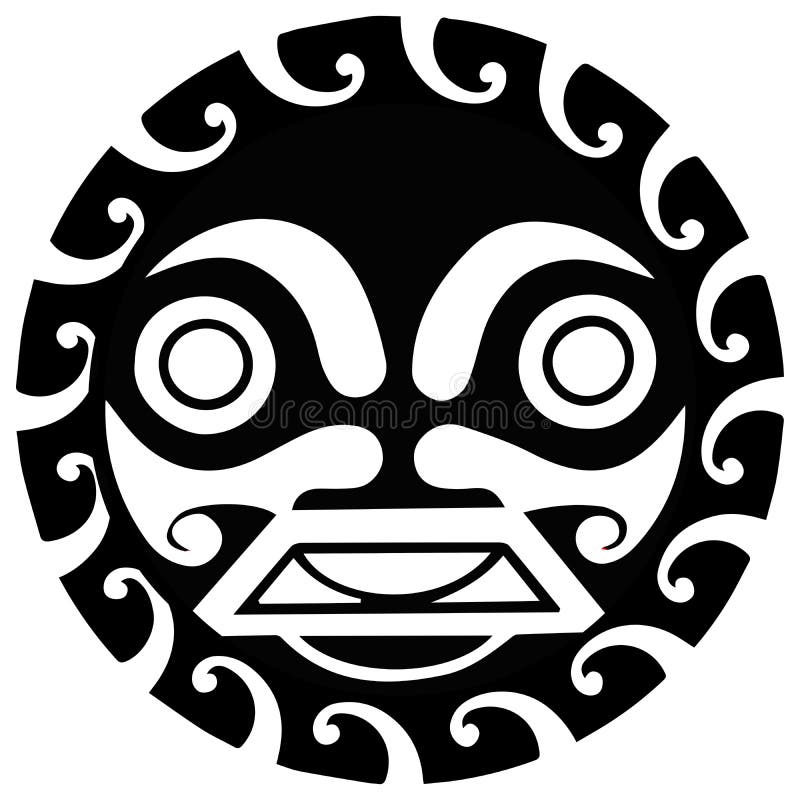 Maori Sun Tattoo Flash. Set of Labels and Elements. Vector Set ...