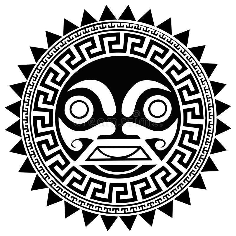 Maori Sun Tattoo Flash. Set of Labels and Elements. Vector Set ...