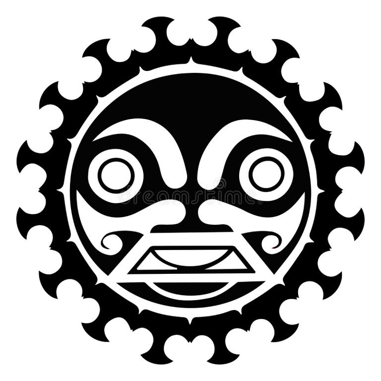 Maori Sun Tattoo Flash. Set of Labels and Elements. Vector Set ...