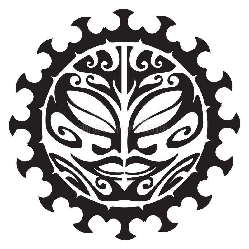 Maori Sun Tattoo Flash. Set of Labels and Elements. Vector Set ...