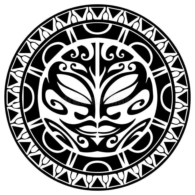Maori Sun Tattoo Flash. Set of Labels and Elements. Vector Set ...