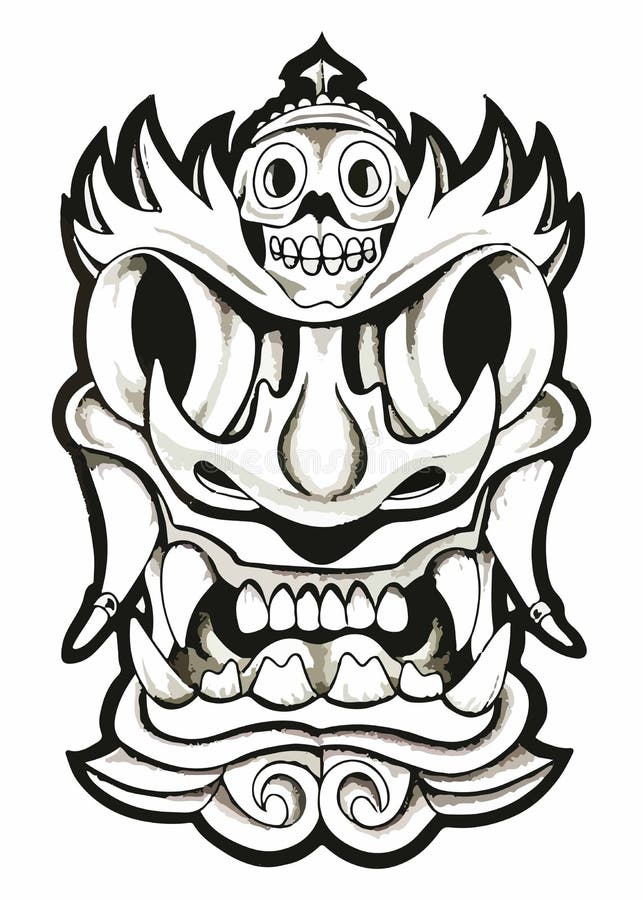 Maori Tiki Tattoo. Set of Labels and Elements. Vector Set Illustration ...