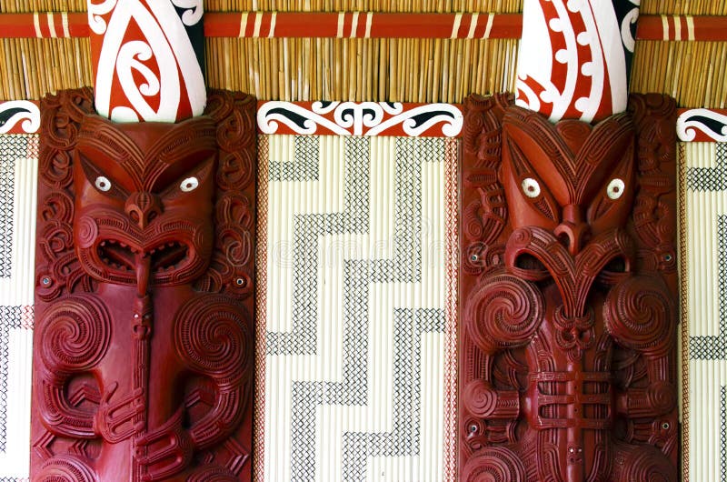 Maori wall carvings editorial stock photo. Image of cultural - 26954428