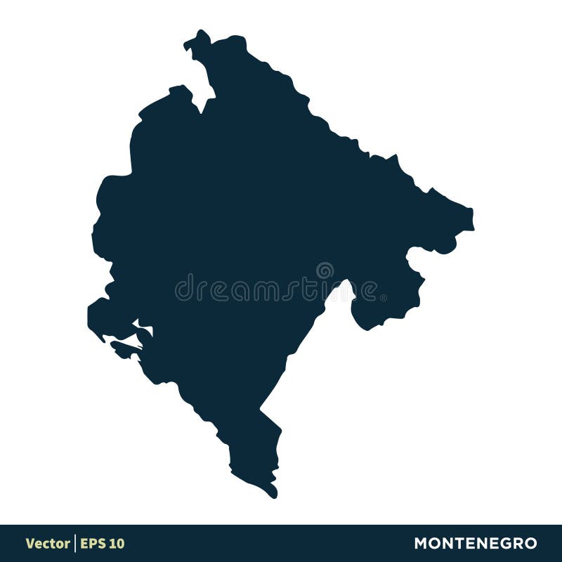 Map of Montenegro in Europe Stock Vector - Illustration of europe ...