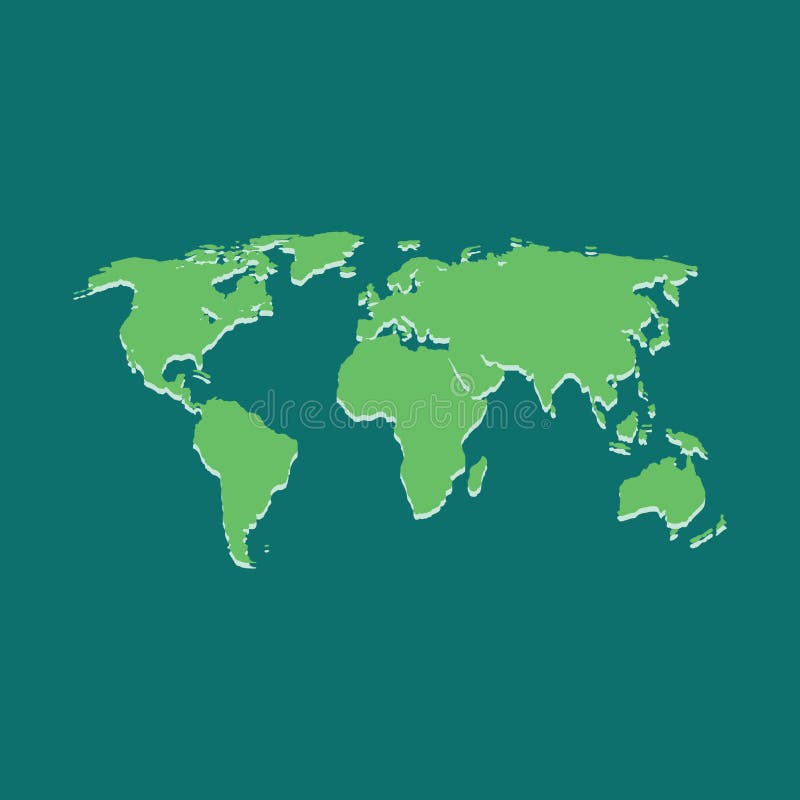 Abstract World Map with Shadow, Map of Paper. Vector Illustration Stock ...