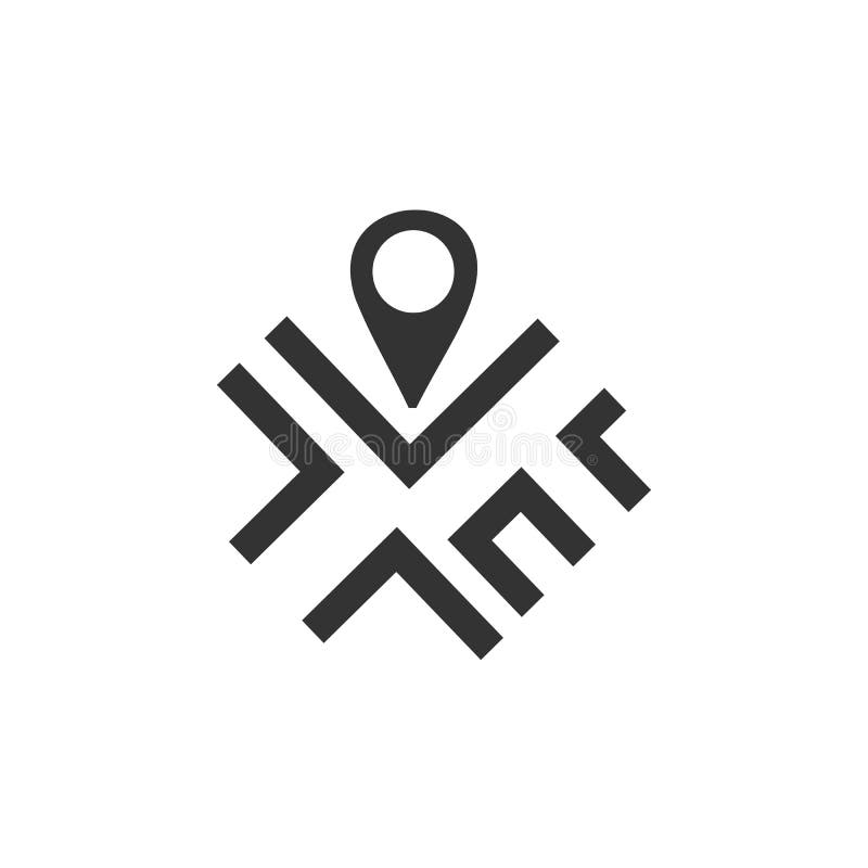 Map Location Icon Conception with Diamond Ring Icon in Trendy Flat ...