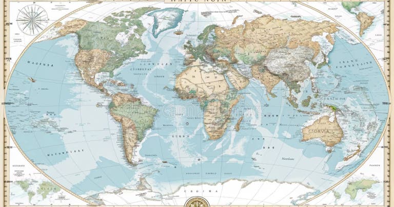 Detailed World Map Countries Cities Stock Illustrations – 2,011 ...