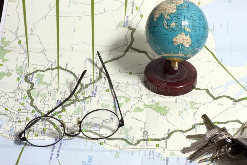 Map stock photo. Image of glasses, keys, plan, world, paper - 5396282