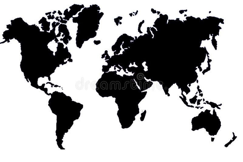 Shaded Relief Map of the World Stock Illustration - Illustration of ...