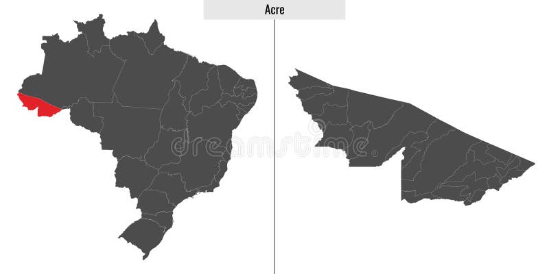 Acre map state of Brazil stock vector. Illustration of graphic - 275144092