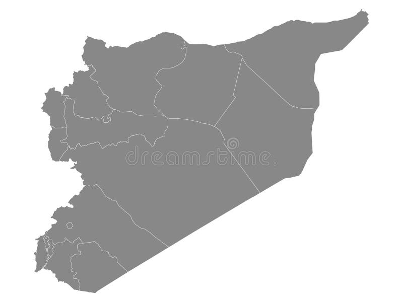 Map of Administrative Division of Syria Stock Vector - Illustration of ...