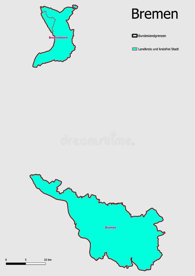 Map Administrative Structure State of Bremen Stock Vector ...