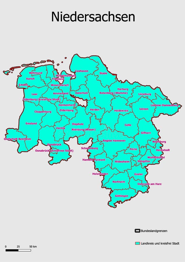 Map Administrative Structure State of Thuringia Germany Stock Vector ...