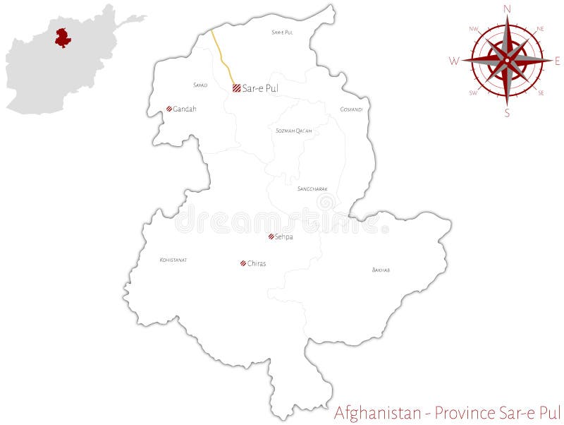 Map of the Afghan Province of Sar-e Pul Stock Vector - Illustration of ...