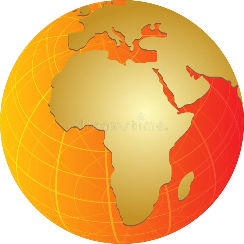 Map of Africa on globe stock vector. Illustration of blue - 6012368